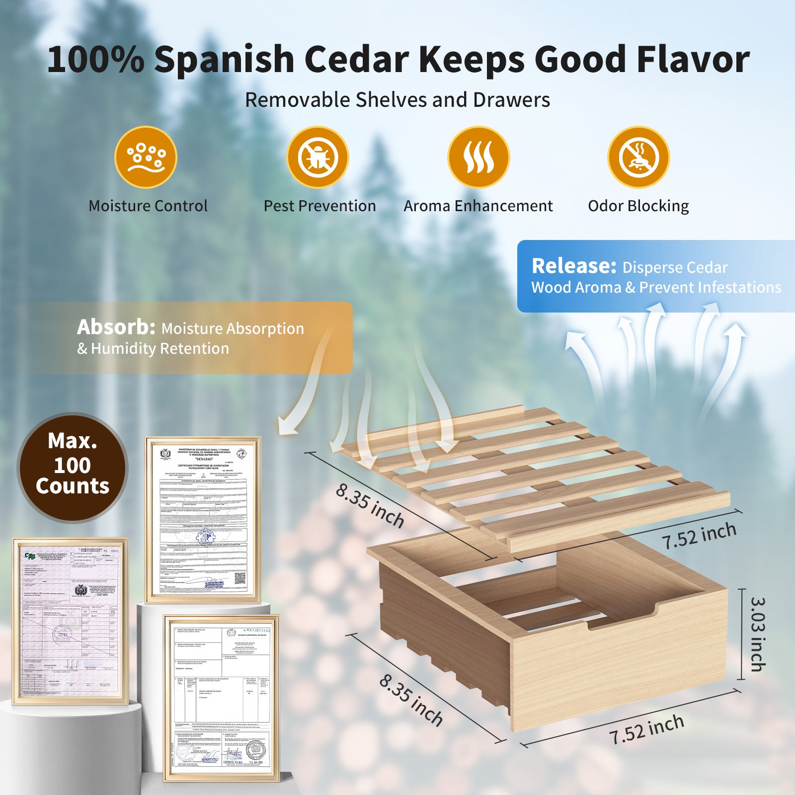 Cigar Humidor, 16L Pro Temp Humidity Control - NEEDONE