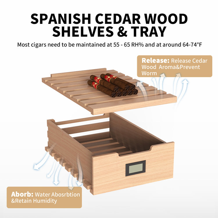 Cigar Humidor 48L Heating Cooling Cabinet - NEEDONE