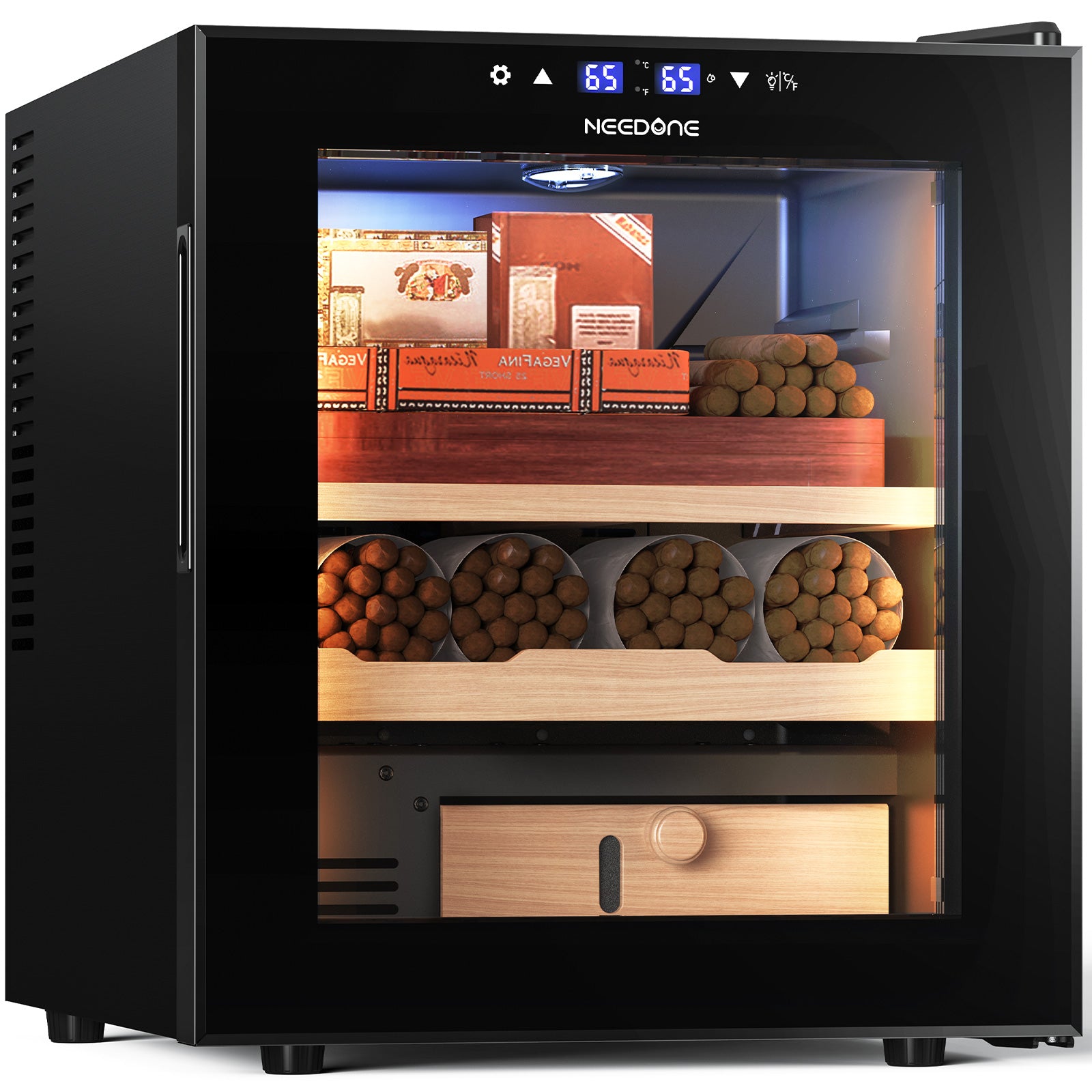 Cigar Humidor, 48L Temperature Humidity Control - NEEDONE